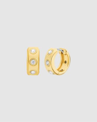 Michael Kors Huggie-Ohrringe mit Steinen in Gold