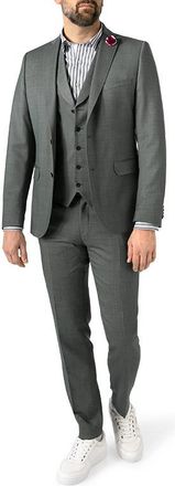 CG - Club of Gents Herren Anzug grün Schurwoll-Stretch