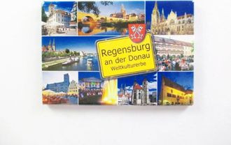 Generic Regensburg Magnet Foto Souvenir Ortsschild Donau Weltkulturerbe Dom