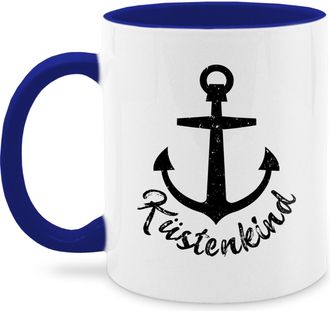 Shirtracer Tasse Tassen 325ml - Statement - K&uuml;stenkind mit Anker - schwarz - 325 ml - Dunkelblau - maritim kaffetassen spr&uuml;che statements maritime kaffeetasse st