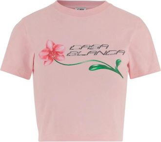 Casablanca Femme, Tops, Rose, Taille: 42 FR T-shirt en coton stretch