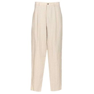 Giorgio Armani Linen Pinstripe Hosen - - Trousers - Herren - Beige - XL