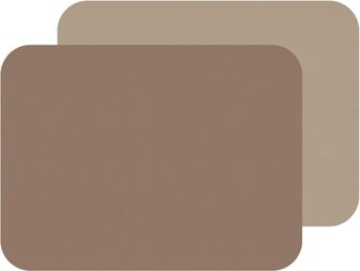 FreeForm Fleximats Platzsets, 2er Set, 46x33 cm, edles Kunstleder in Taupe/Beige, luxuri&ouml;se Tischuntersetzer f&uuml;r Ihren Esstisch, Elegantes Design f&uuml;r stilvolle