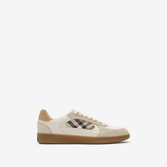 Burberry Sneakers Terrace en cuir, cuir velours et Check, Size: 43.5