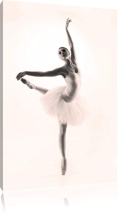 Pixxprint &Auml;sthetische Ballerina B&W, Gr&ouml;&szlig;e: 60x40cm, Leinwandbild, fertig gespannt, Wandbild, Dekoration, Kunstdruck, kein Poster