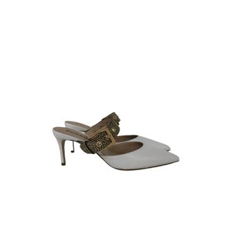 Borbonese Wei&szlig;e D&eacute;collet&eacute;s aus Leder mit Schnallenverschluss - - Shoes - Damen - Wei&szlig; - 37 EU