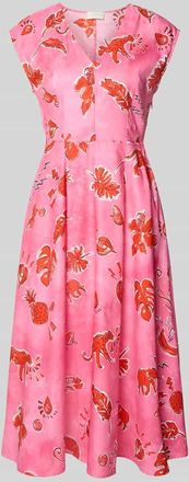 Milano Midikleid im Allover-Look mit V-Ausschnitt