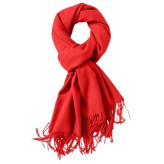 Generic Foulards Femme ÉCharpe Unie Pour ChâLe éPais Et Chaud à Pompons Basiques Classique