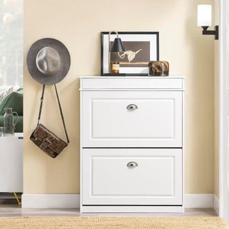 SoBuy SoBuy Meuble Chaussure Rangement Chaussure 2 Abattants, Armoire &agrave; Chaussures Entr&eacute;e, Meuble &agrave; Chaussures Range Chaussures 12 Paires pour Couloir