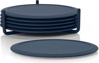 Zone Denmark Singles Glasuntersetzer/Untersetzer f&uuml;r Gl&auml;ser, Silikon, 6 St&uuml;ck, tintenfarbig