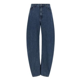 Rotate Rotate Birger Christensen, Femme, Jeans, Bleu, Taille: W24 Jean Coupe Tonneau Drap&eacute;