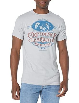 Liquid Blue Creedence Clearwater Revival Travelin Band Slim Fit T-Shirt pour Homme Gris - Gris - Taille L