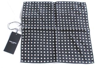 Saint Laurent Polka Dot Silk Square 32x32cms