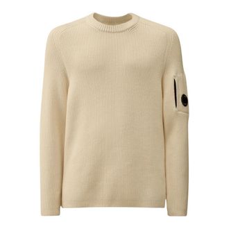 C.P. Company Englischer Rippstrick-Pullover mit Rundhalsausschnitt - - Knitwear - Herren - Beige - XS