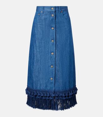 Valentino Jupe midi en jean