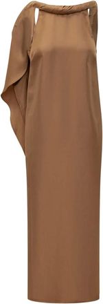 Loulou Studio Femme, Robes, Brun, Taille: 40 FR Susan Twisted Collar Maxi Dress