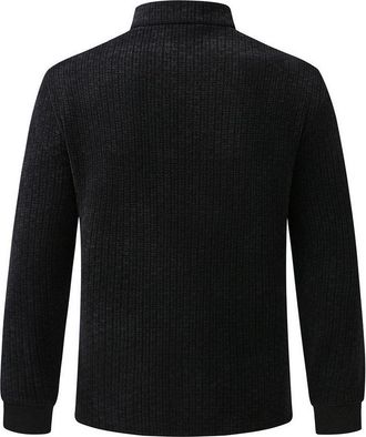 AlltheMen Sweatshirt Stehkragen Herren Sweatshirt Langarm mit Halbzip