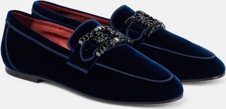 Tod's Loafers Kate aus Samt mit Kristallen