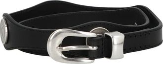 Our Legacy Homme, Accessoires, Noir, Taille: 90 CM Ceinture en cuir avec boucle en m&eacute;tal argent&eacute;