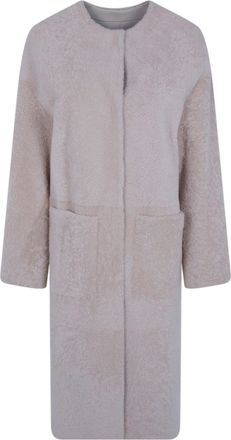 BLANCHA Jacket Long White Light Astrakhan Merino Shearling Coat