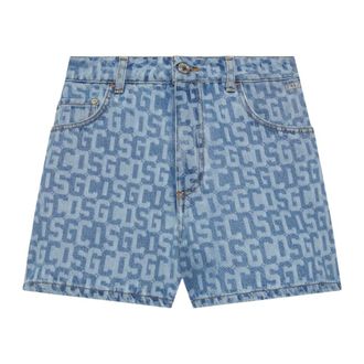 GCDS Gcds - Short en jean Monogram - Femme - Shorts - Bleu - Taille: W32