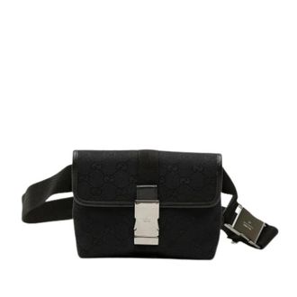 Gucci Sac banane en toile Pre-owned - Femme - Pre-owned - Noir - Taille: ONE Size