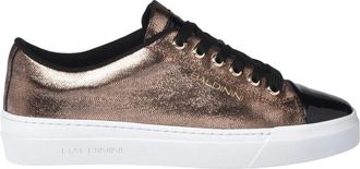 Baldinini Femme, Chaussures, Jaune, Taille: 37 EU Black patent leather and metallic bronze suede trainers