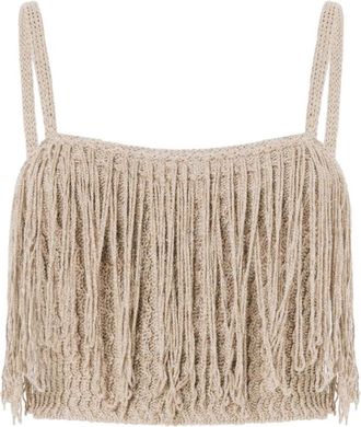 Pinko Pinko, Femme, Tops, Beige, Taille: 40 FR Top sans manches