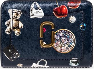 Marc Jacobs Femme, Accessoires, Bleu, Taille: ONE Size Portefeuille Pliable en Cuir