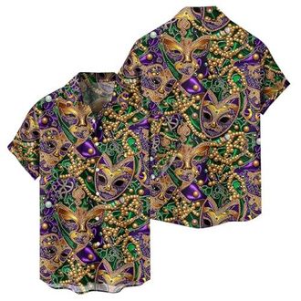 Generic Costume de carnaval pour homme - Chemise &agrave; manches courtes - Chemise d&eacute;contract&eacute;e &agrave; manches courtes - Chemise d&eacute;t&eacute; l&eacute;g&egrave;re - Confortable - V&ecirc;tement de 