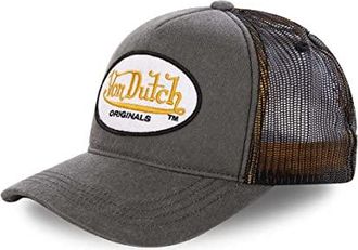 Von Dutch Casquette Homme & Femme Ajustable, Casquette Trucker, Doux, Athl&eacute;tique et Confortable, Gris Taille TU