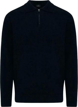 Genti Polo Zip LS - Homme - Tops - Noir - Taille: M