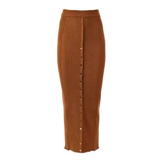 Paco Rabanne Brauner Maxi Strickrock - - Skirts - Damen - Braun - S