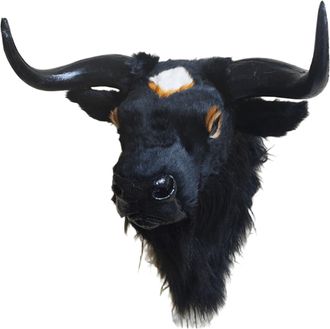 Generic Stierkopf Wanddeko Kunstfell Kunststoff Yakkopf-Wanddeko Detailliert und Lebensecht Exquisite Verarbeitung Tierk&ouml;pfe f&uuml;r Wandkunst f&uuml;r Hausgarten Hof 