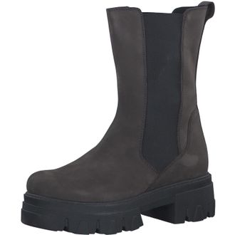 Marco Tozzi Damen Chelsea Boots aus Leder Plateau, Grau (Anthracite N.C), 42