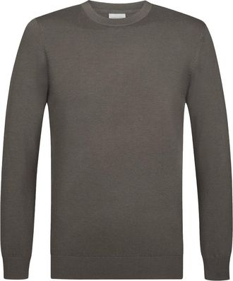 Profuomo Leichter Rundhalspullover mit Tencel in
