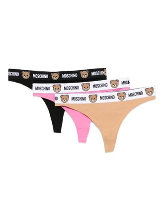 Moschino Tanga mit Logo-Print (3er-Set) - Braun