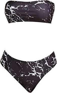 Generic Fun Shirt Maillot de bain bikini dos nu avec jupe couvrante Hi Tops, Noir, XL