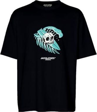 Jack & Jones Jortampa Tee SS Crew Neck 2 FST T-Shirt, Noir, M Homme