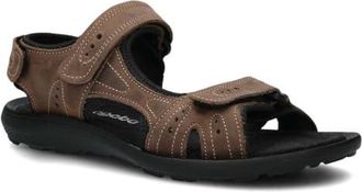 Nagaba Sandales Masculin - Sandales en cuir confortables pour Masculins - Brides velcro réglables - plates - Cuir véritable - Grand confort - Léger - Chaussu