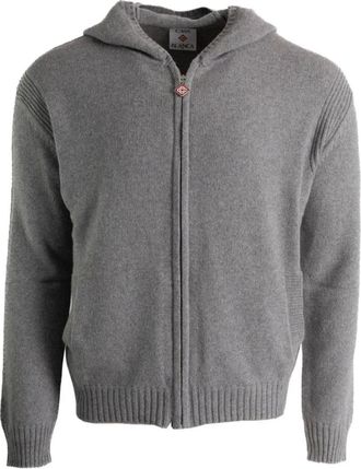Casablanca Homme, Pulls, Gris, Taille: S Sweat &agrave; Capuche Zipp&eacute; en Cachemire et Laine M&eacute;lang&eacute;e
