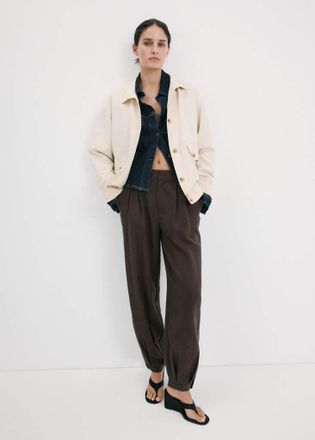 Mango Oversize-Jacke mit Taschen ecru - Damen - XS - MANGO