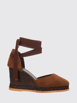 Castaner Camila Keil-Espadrilles aus Veloursleder mit Kn&ouml;chelb&auml;ndern