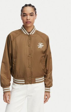Tommy Hilfiger Bomberjacke Logo Appliqu&eacute; WW0WW48618 Hellbraun Regular Fit
