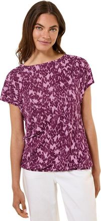 Cecil TOS Minimal AOP Summer Knit T-Shirt Cherry Blossom pink XL