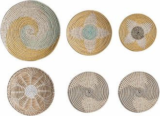 Beliani Wanddeko-Set BACNINH Seegras 46/35/30 cm Bunt