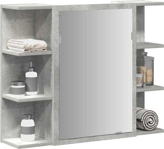 vidaXL Vidaxl - Armoire &agrave; miroir de bain Gris b&eacute;ton 80x20,5x64 cm Agglom&eacute;r&eacute;