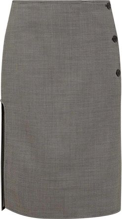 Courr&egrave;ges Femme, Jupes, Gris, Taille: 38 FR Oblique Houndstooth Midi Skirt