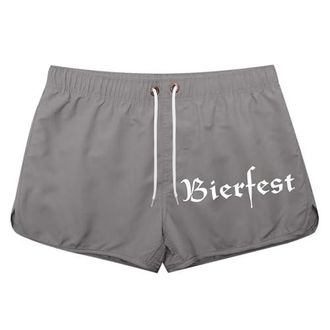 Generic Maillot de bain Homme Short de Bain Short de Plage avec Imprim&eacute; Sport Maillot de Bain D&eacute;contract&eacute; 7,6 cm pour Natation Surf, gris, XXL