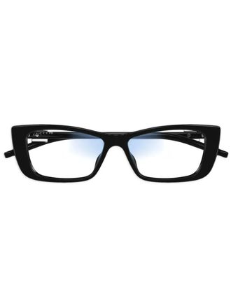 Gucci lunettes de soleil &agrave; plaque logo - Noir